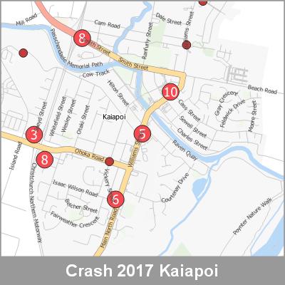 2017 Crashes Kaiapoi - Digital Maps