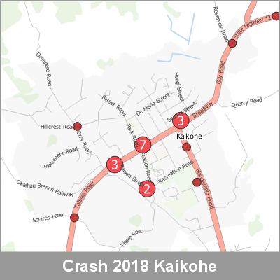 2018 Crashes Kaikohe - Digital Maps