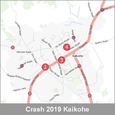 2019 Crashes Kaikohe - Digital Maps