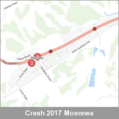 2017 Crashes Moerewa - Digital Maps