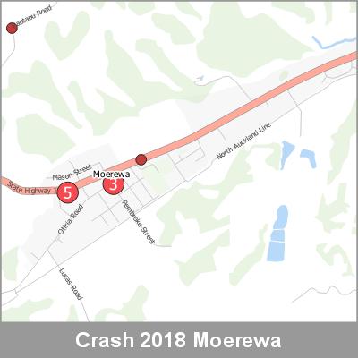 2018 Crashes Moerewa - Digital Maps