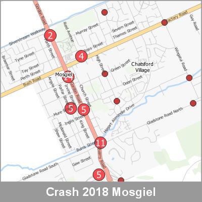 2018 Crashes Mosgiel - Digital Maps
