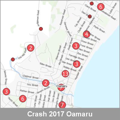 2017 Crashes Oamaru - Digital Maps