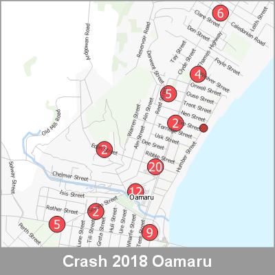2018 Crashes Oamaru - Digital Maps