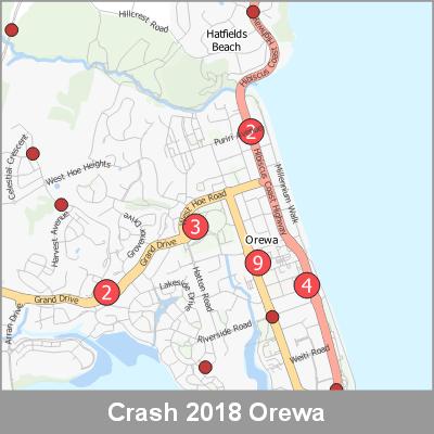 2018 Crashes Orewa - Digital Maps