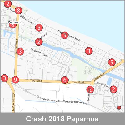 2018 Crashes Papamoa - Digital Maps