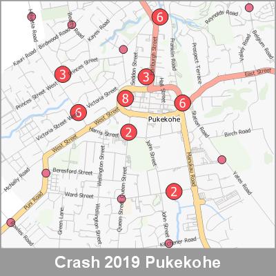 2019 Crashes Pukekohe - Digital Maps