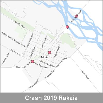 2019 Crashes Rakaia - Digital Maps