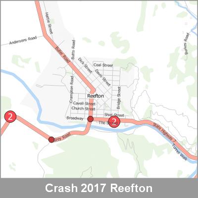2017 Crashes Reefton - Digital Maps