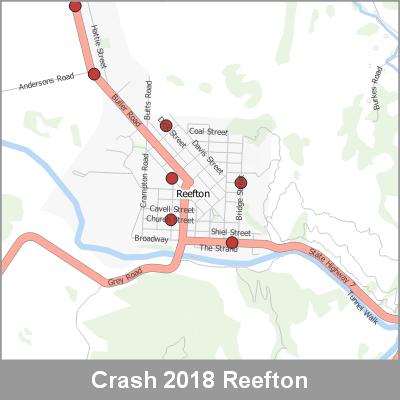 2018 Crashes Reefton - Digital Maps