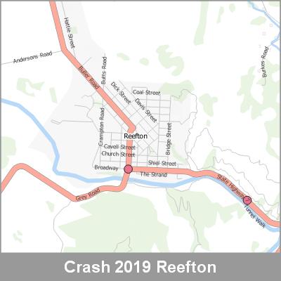 2019 Crashes Reefton - Digital Maps