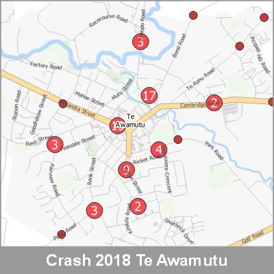2018 Crashes Te Awamutu - Digital Maps
