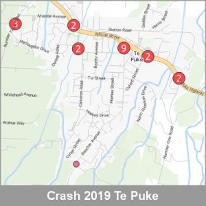 2019 Crashes Te Puke - Digital Maps