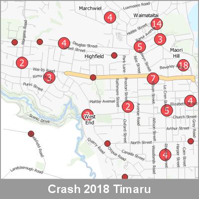 2018 Crashes Timaru - Digital Maps