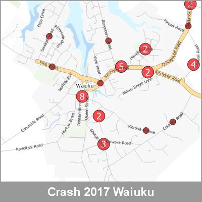 2017 Crashes Waiuku - Digital Maps