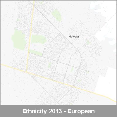 2013 European Ethnicity Hawera - Digital Maps