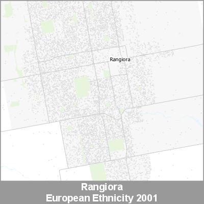2001 European Ethnicity Rangiora - Digital Maps
