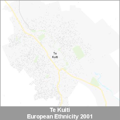 2001 European Ethnicity Te Kuiti - Digital Maps
